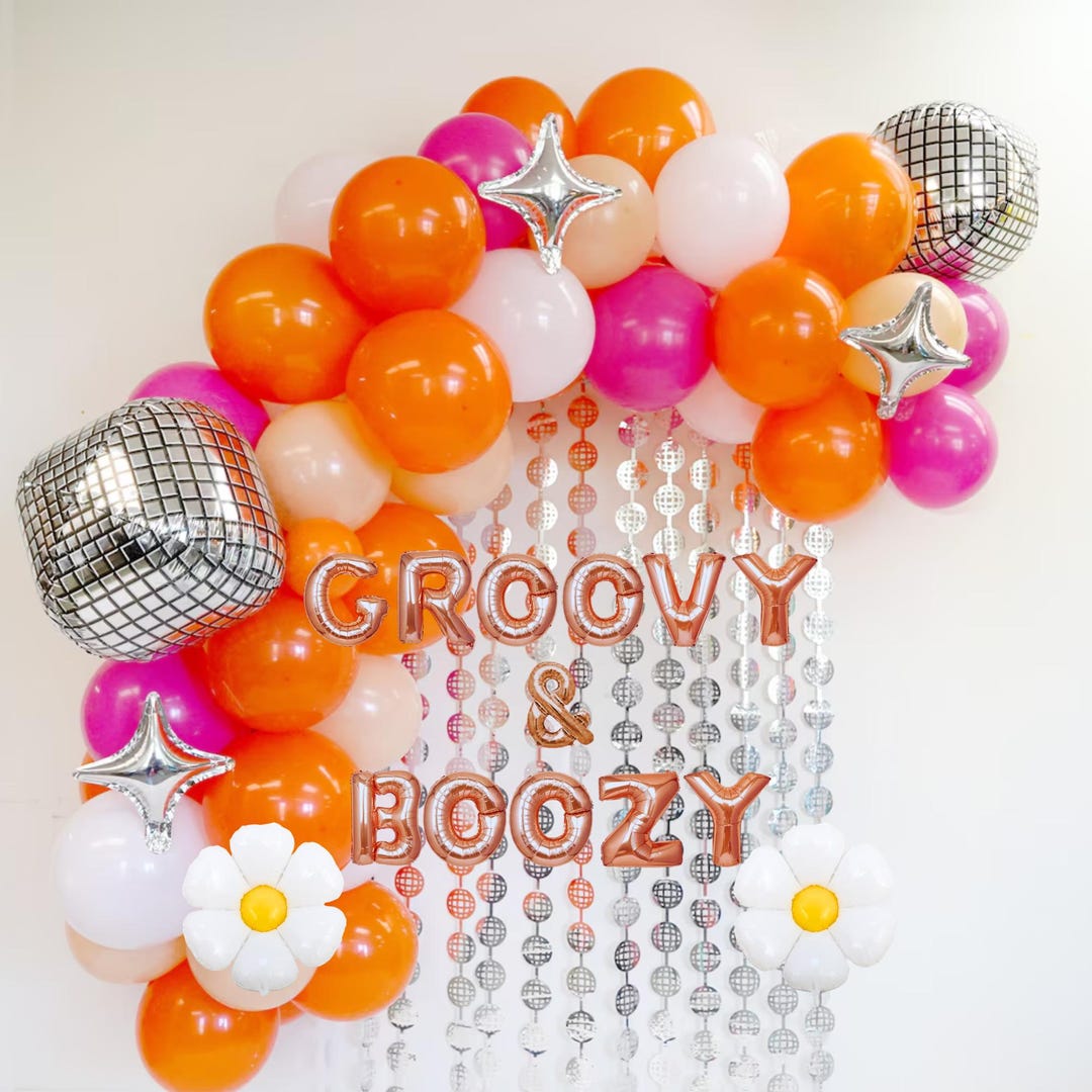 Groovy & Boozy Bachelorette Balloons Garland | Hippie Bachelorette ...