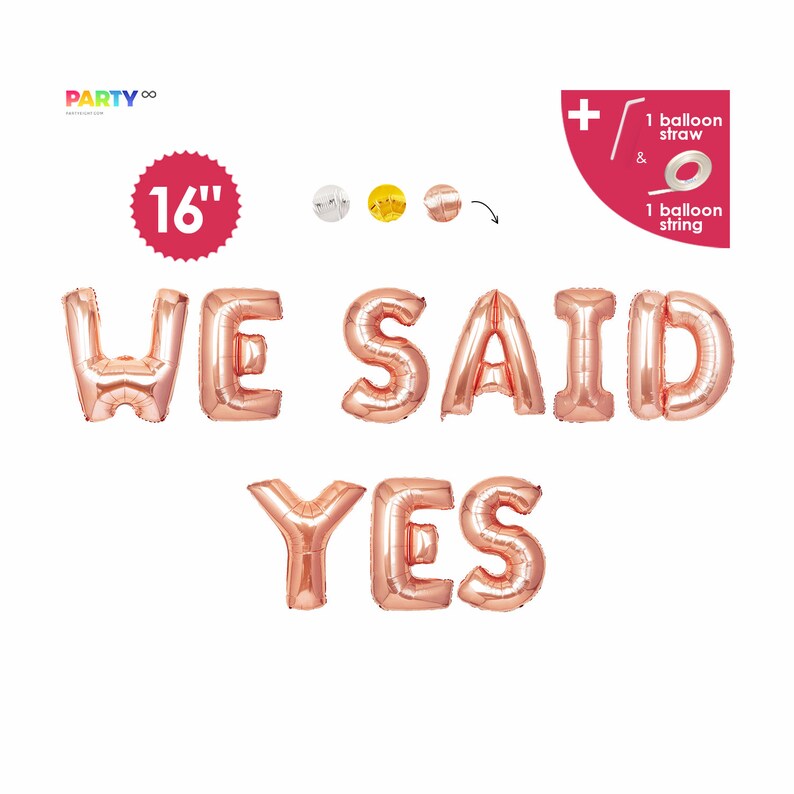 We Said Yes Balloon Banner Engagement Party Decorations - Etsy
