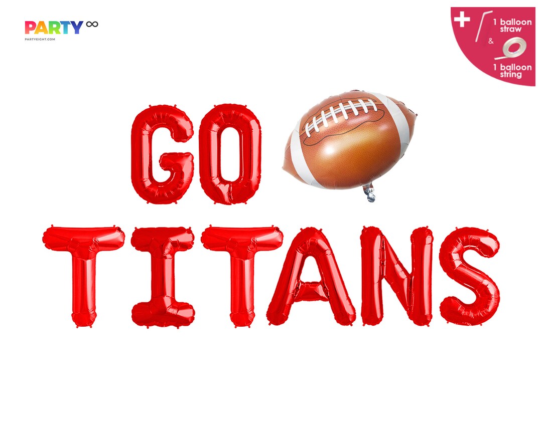 Go Titans Balloon Banner | Superbowl Party Decor | Tennessee Titans ...