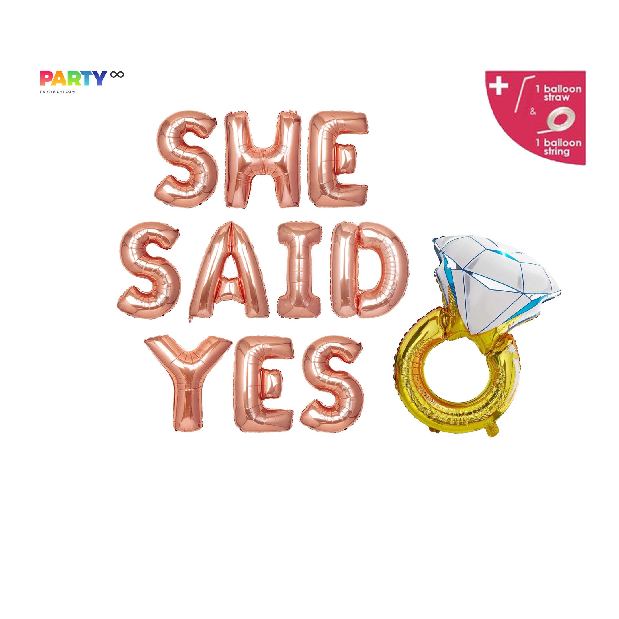 SHE SAID YES Balloon Banner Engagement Decoration Balloon | Etsy