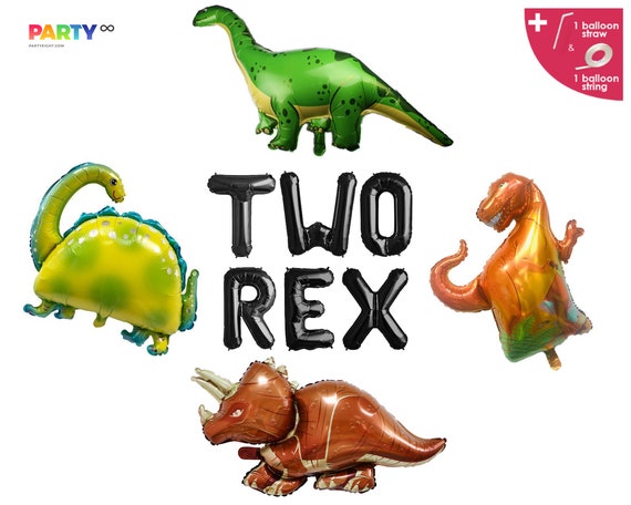 2nd Birthday Two Rex Banner Two Rex Balloons Dinosaur Party - Etsy