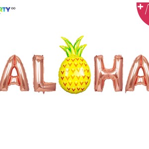 Aloha Balloon Banner | Pineapple Tropical Party Decorations | Hawaiian ...