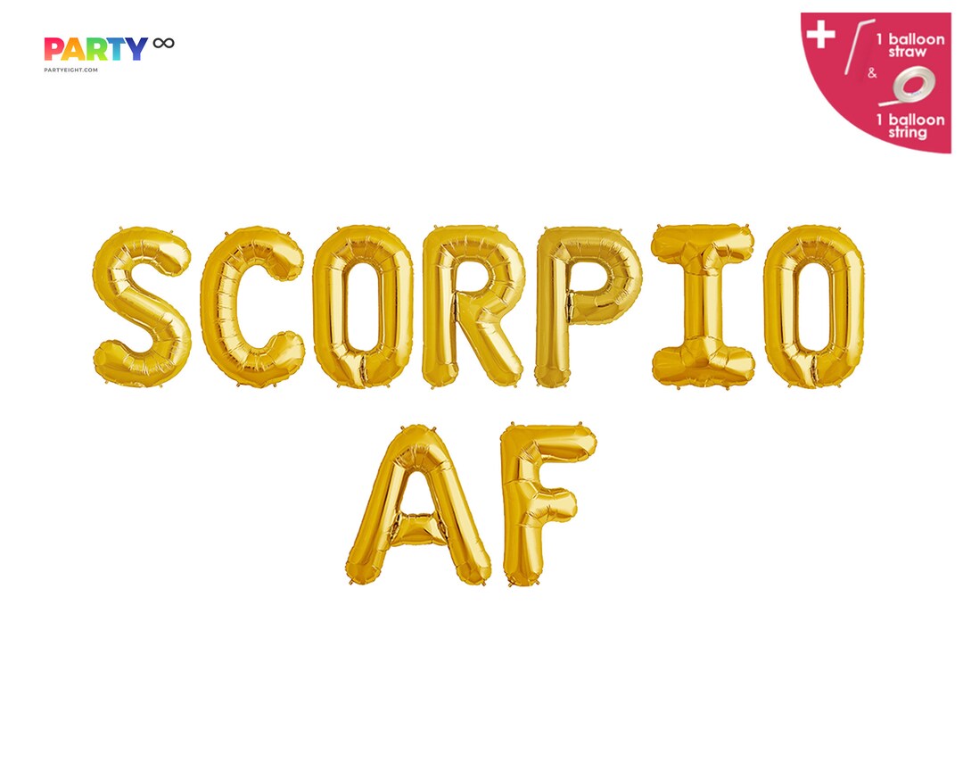 Scorpio AF Balloon Banner | Scorpio Birthday | 21st Zodiac Birthday ...