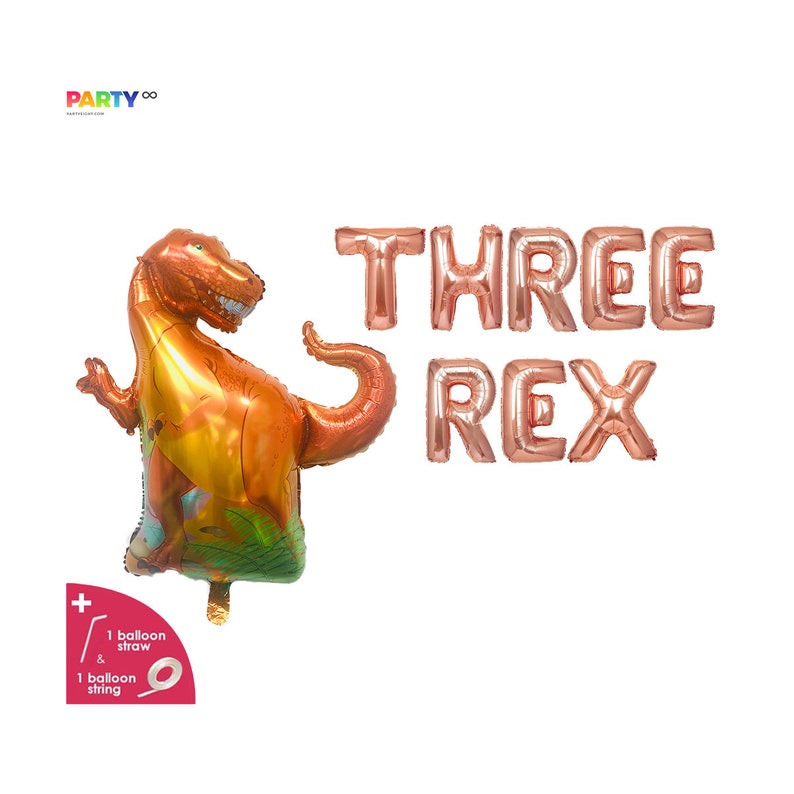 3rd Birthday Three Rex Banner Three Rex Balloons Dinosaur | Etsy