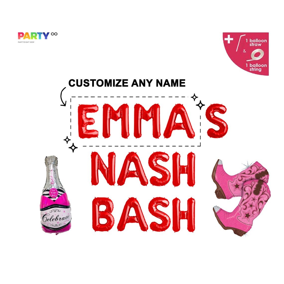 Nash Bash Bachelorette Party Decor Balloon Banner Customize - Etsy