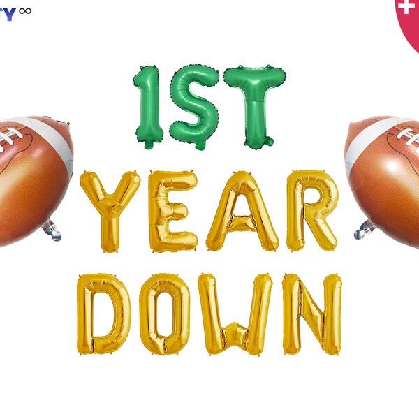 First Year Down Football Birthday - Etsy
