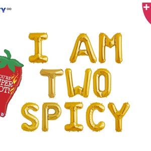 I Am TWO Spicy Balloons Banner: 2nd Birthday Taco Party Decor - Etsy
