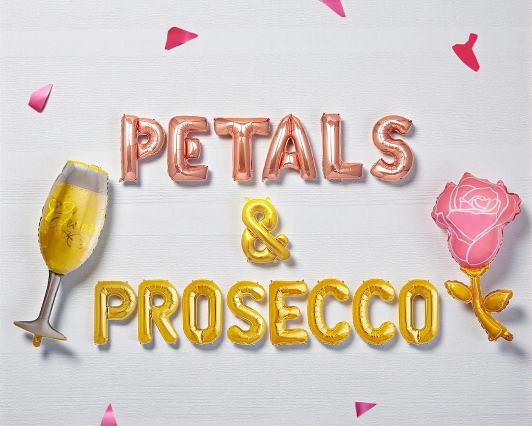 Petals & Prosecco Balloon Banner Bridal Shower, Bachelorette Party ...