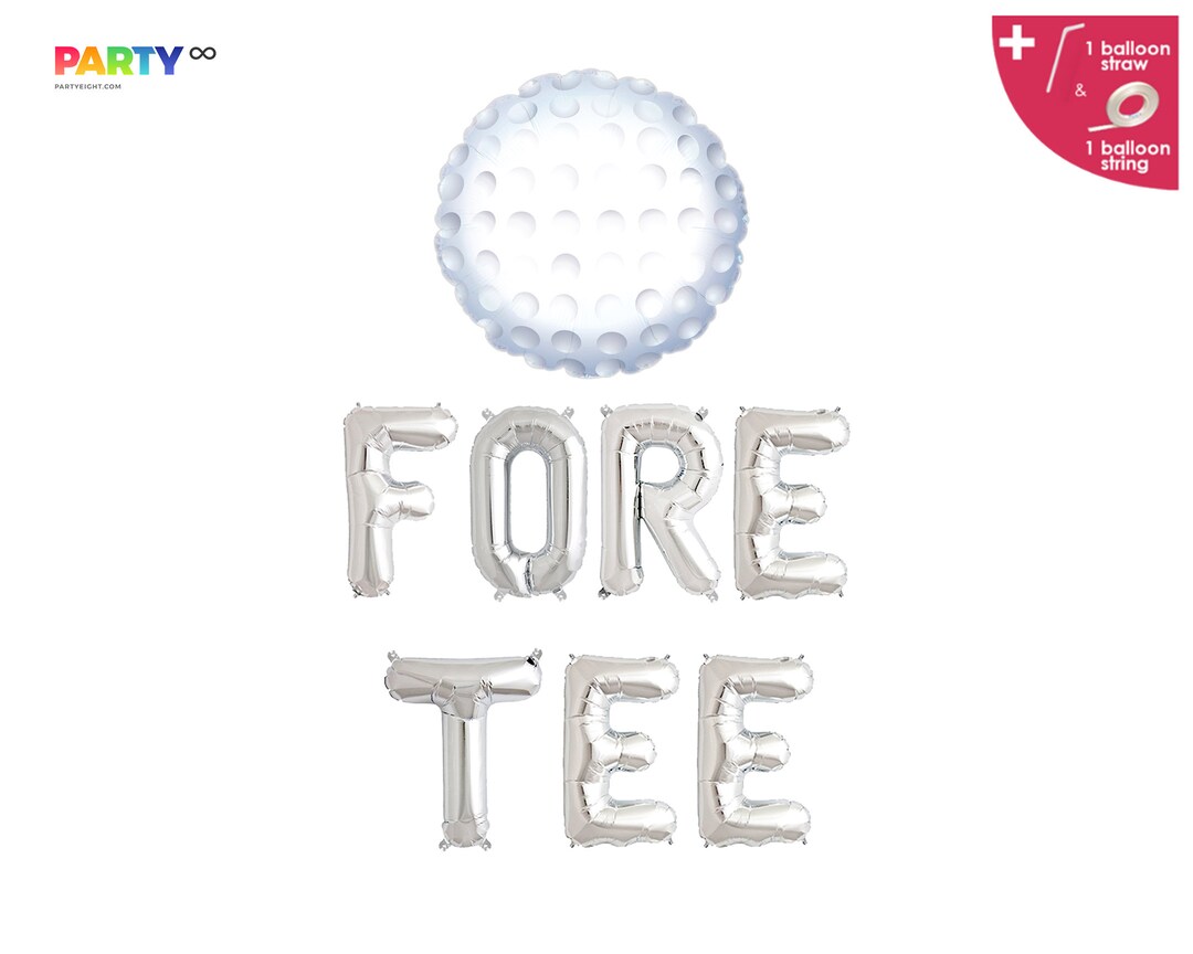 Fore Tee Banner With Golf Ball Balloon Golf Ball Themed 40th - Etsy