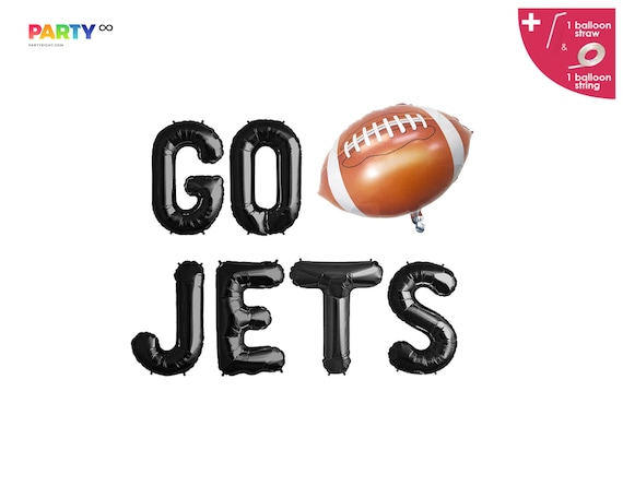 Go Jets Balloon Banner | Superbowl Party Decor | New York Jets Fans ...