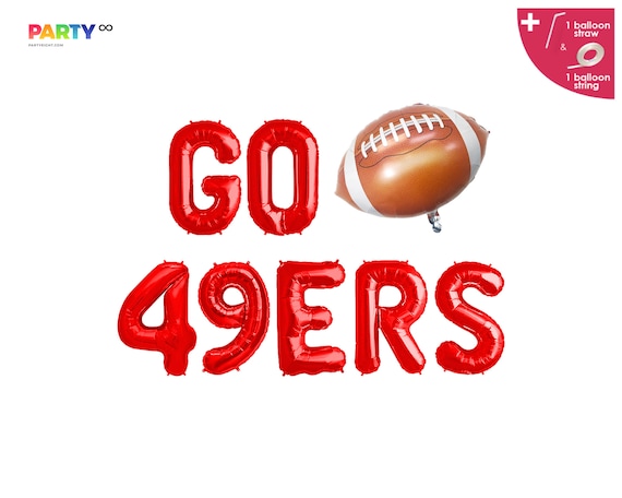 Go 49ers Balloon Banner | Superbowl Party Decor | San Francisco 49ers ...
