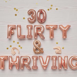 30 Flirty and Thriving Balloon Banner: 30th Birthday Party Decor - Etsy