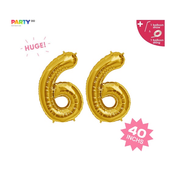 66th Rose Gold Number Balloon | 66th Birthday Party Decorations ...