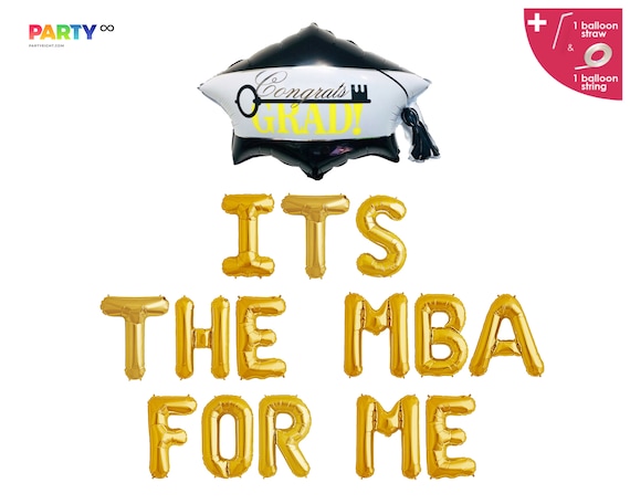 Its the MBA for me Banner | MBA Graduation Party Decor with Cap Balloon ...