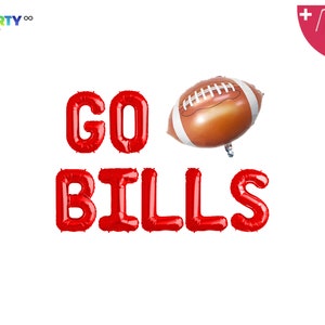 Go Bills Balloon Banner | Superbowl Party Decor | Buffalo Bills Fans ...