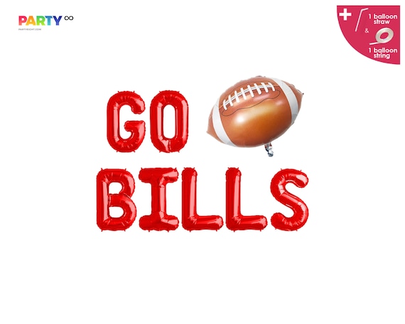 Go Bills Balloon Banner | Superbowl Party Decor | Buffalo Bills Fans ...
