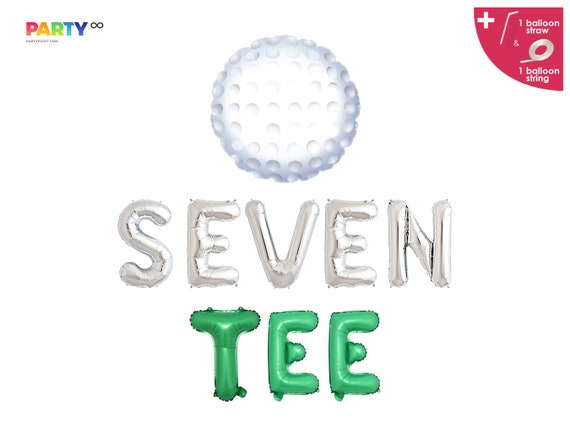 Seven Tee Banner with Golf Ball balloon | Golf ball Themed 70th ...