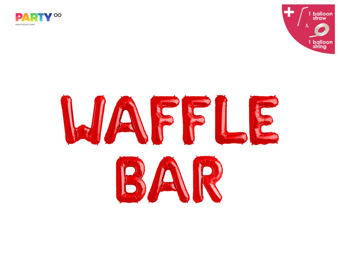 Waffle Bar Banner Balloon Party Favor Waffle Sweets Station - Etsy