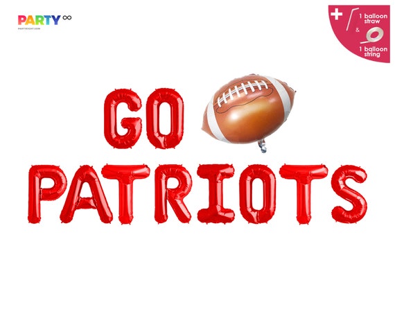 Go Patriots Balloon Banner | Superbowl Party Decor | New England ...