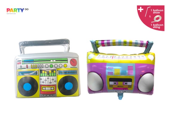 Retro Vintage Party Decor | Boombox Balloon | Back to the 70s 80s 90s ...