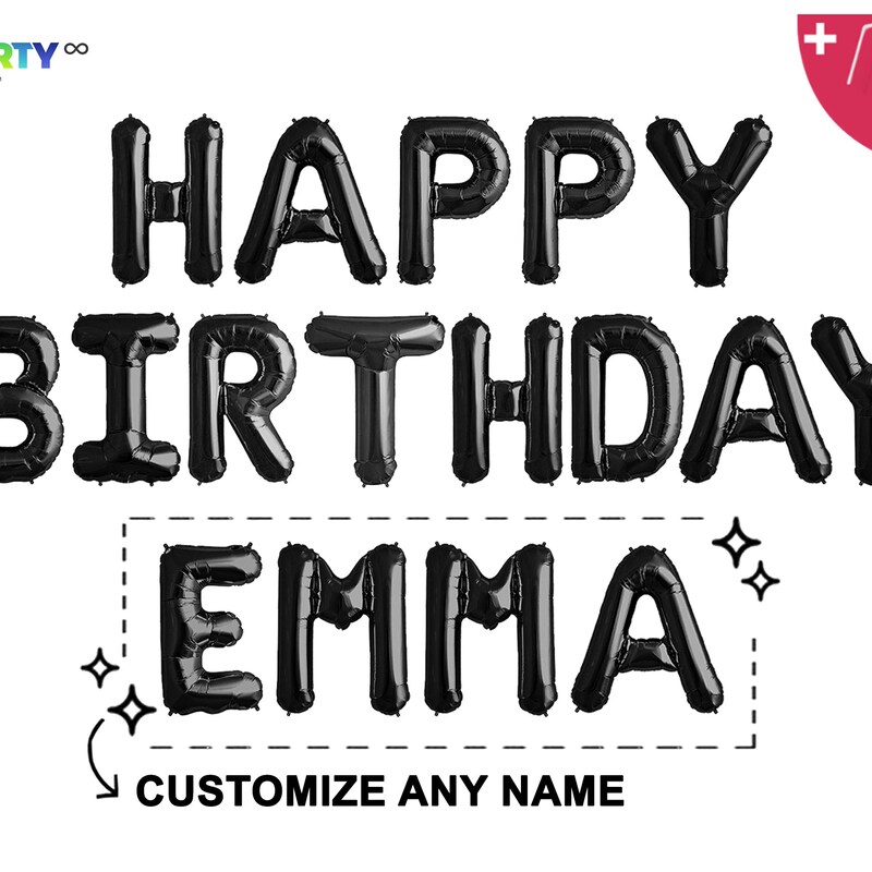 Black Happy Birthday Balloons - Etsy