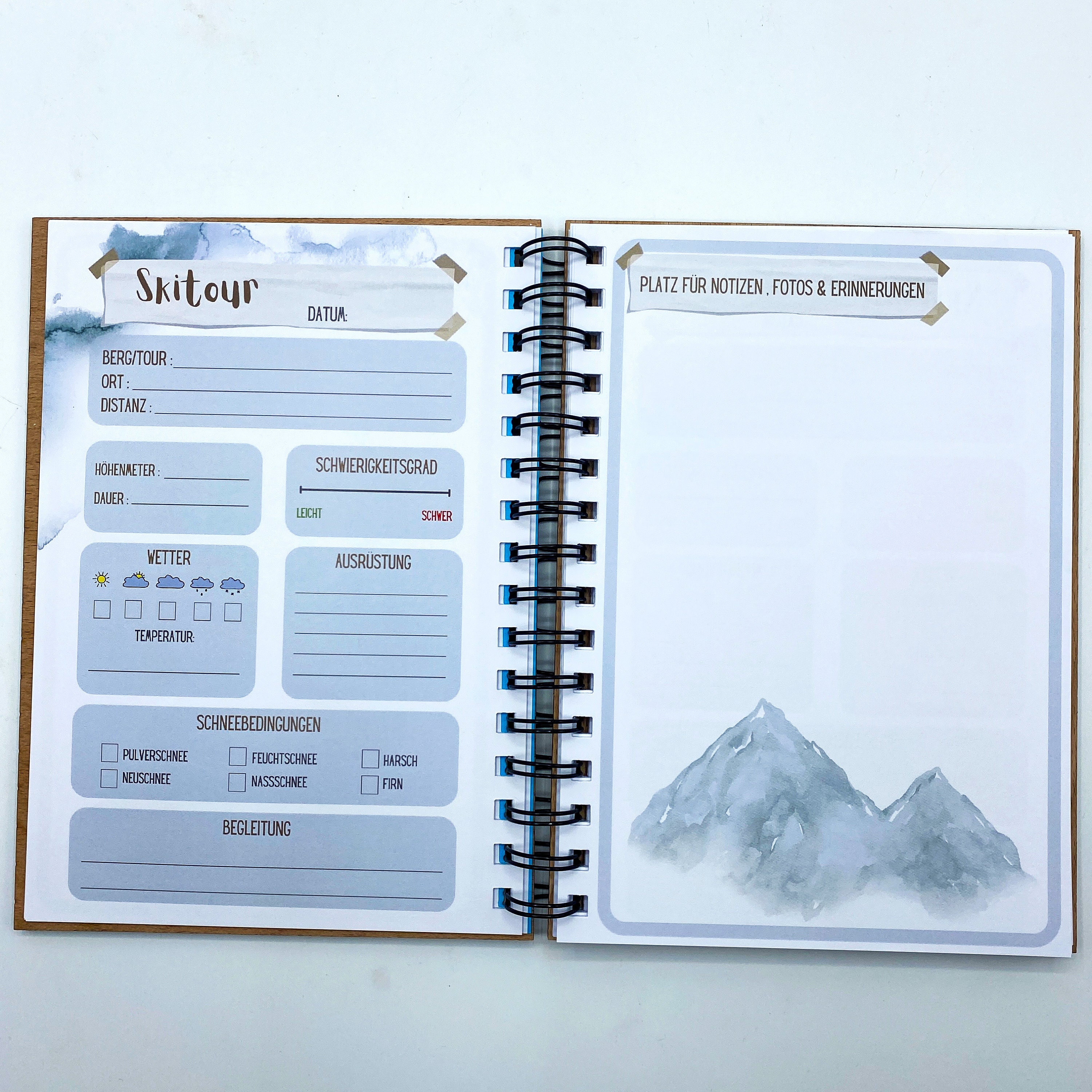 Wooden Ski Diary Bullet Journal - Etsy