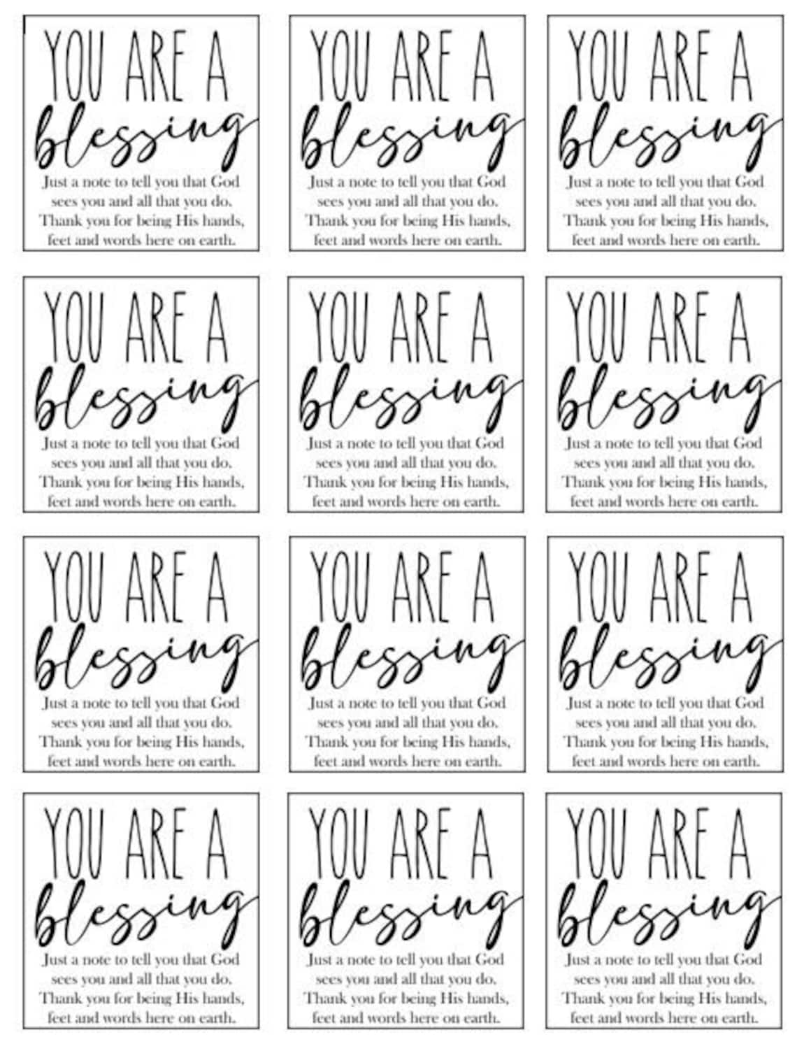 Printable You Are A Blessing Cards Blessing Cards Thank You Notes printable-you-are-a-blessing-cards-blessing-cards-thank-you-notes