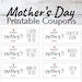Printable Mother’s Day Coupons, Mother’s Day Gift for Best Mom, Mothers ...