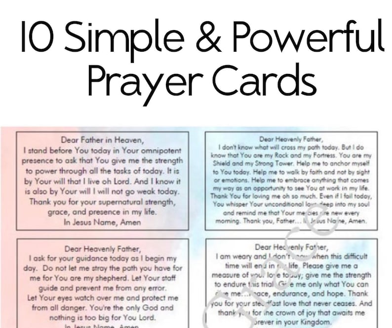 10 Encouraging Simple Daily Laminated Prayer Cards PRAY Prayers Morning Prayers Daily Devotional ...