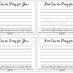 DIGITAL- Prayer Request Cards & BONUS 8x10 Prayer Request Sign ...