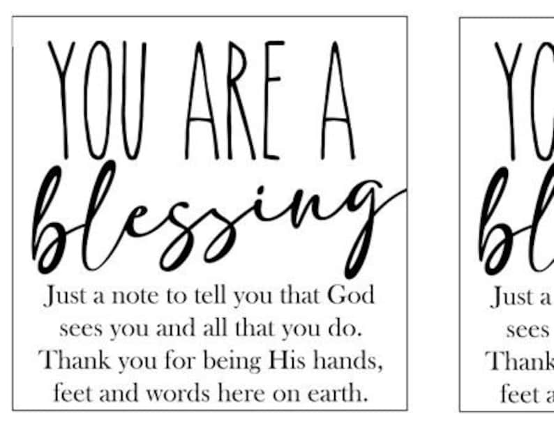 Printable You Are a Blessing Cards, Blessing Cards, Thank You Notes ...