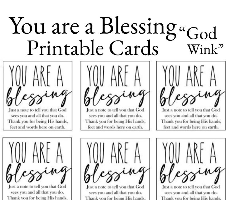 Printable You Are a Blessing Cards, Blessing Cards, Thank You Notes ...