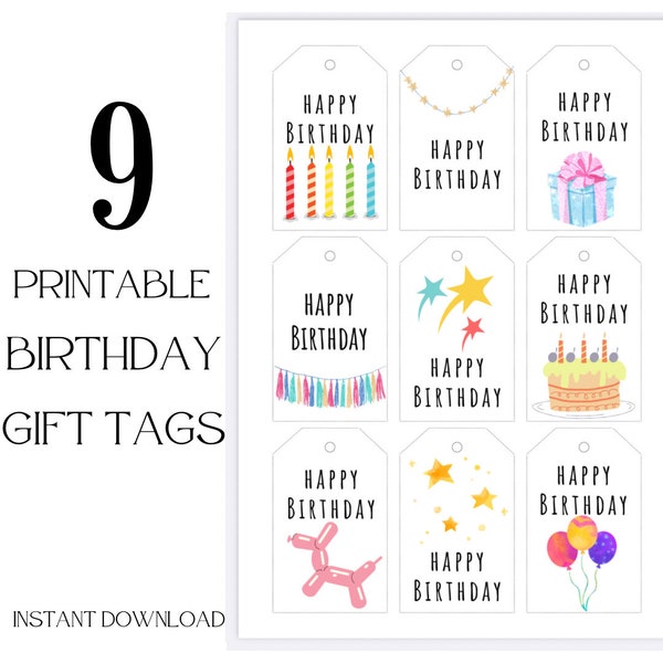 Happy Birthday Tags - Etsy
