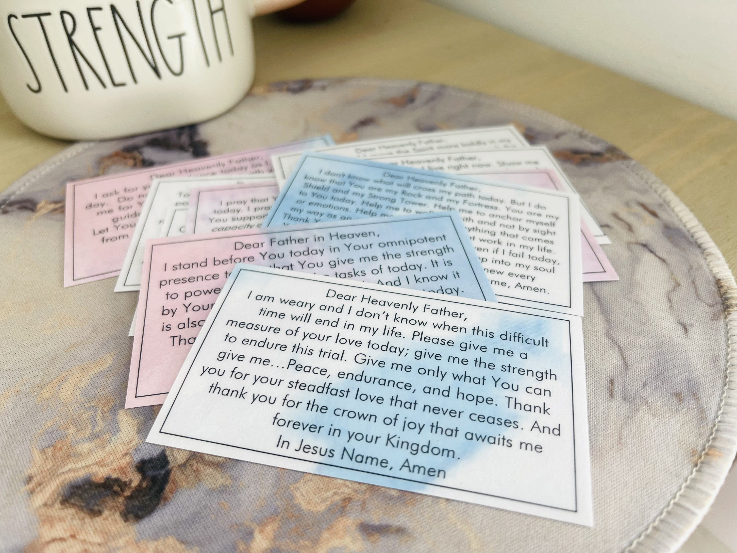 10 Encouraging Simple Daily Laminated Prayer Cards PRAY Prayers Morning ...