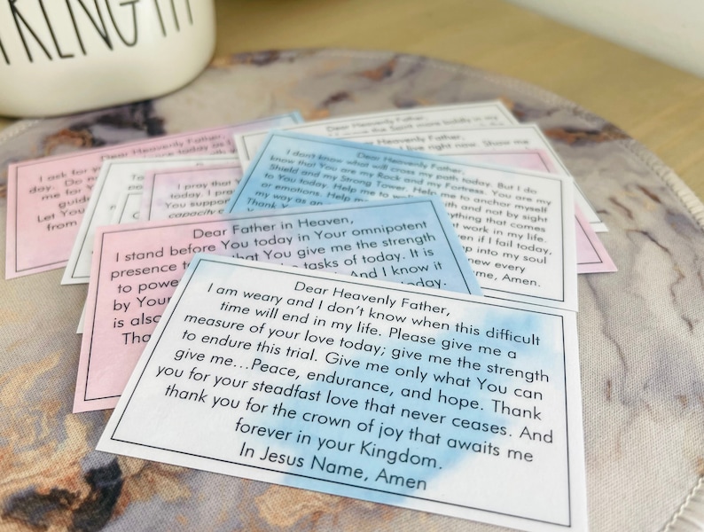 DIGITAL 10 Daily Prayer Cards INSTANT DOWNLOAD, Pray Prayers Printable ...