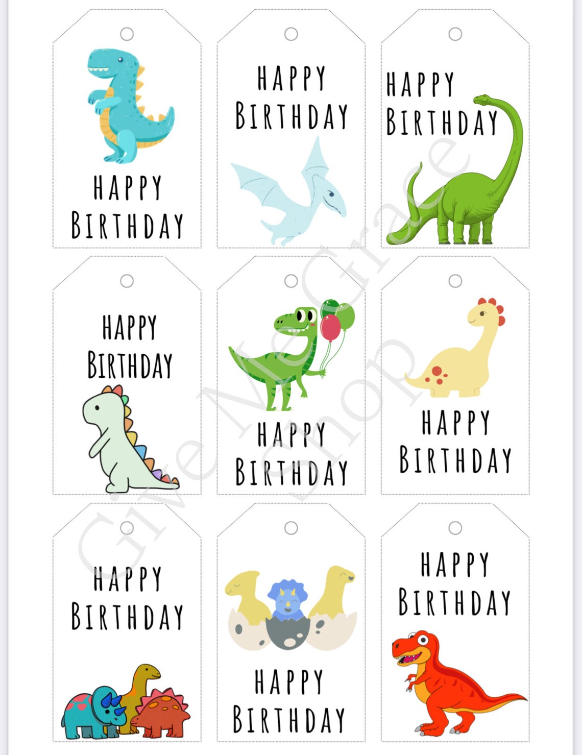 Printable Happy Birthday Gift Tags, 9 Birthday Tags Gift Birthday Tag ...
