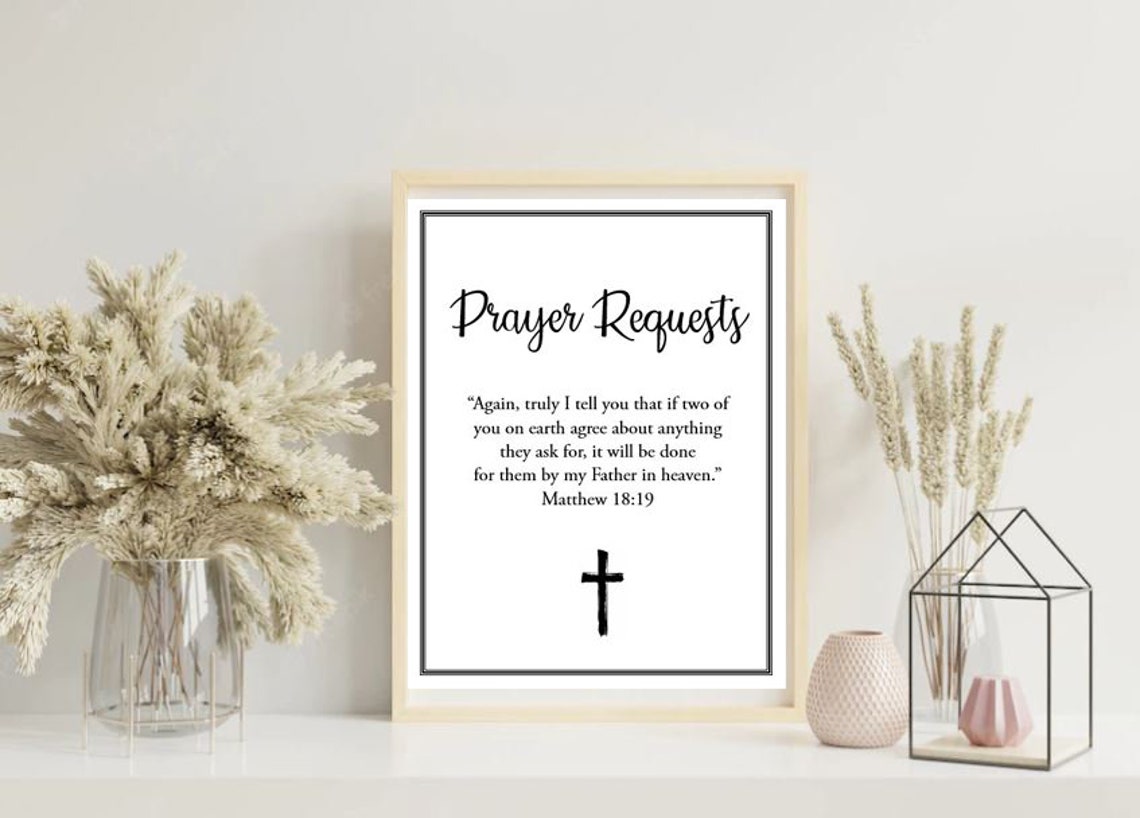 DIGITAL- Prayer Request Cards & BONUS 8x10 Prayer Request Sign ...