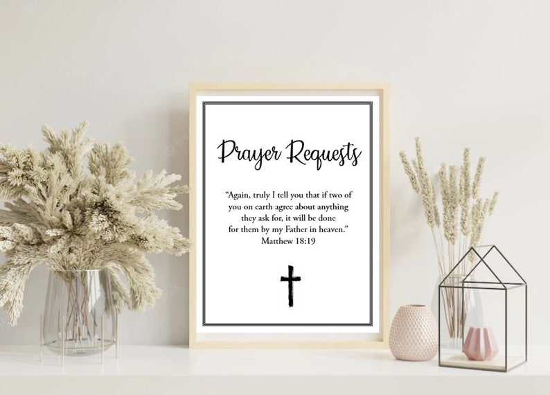 DIGITAL- Prayer Request Cards & BONUS 8x10 Prayer Request Sign ...