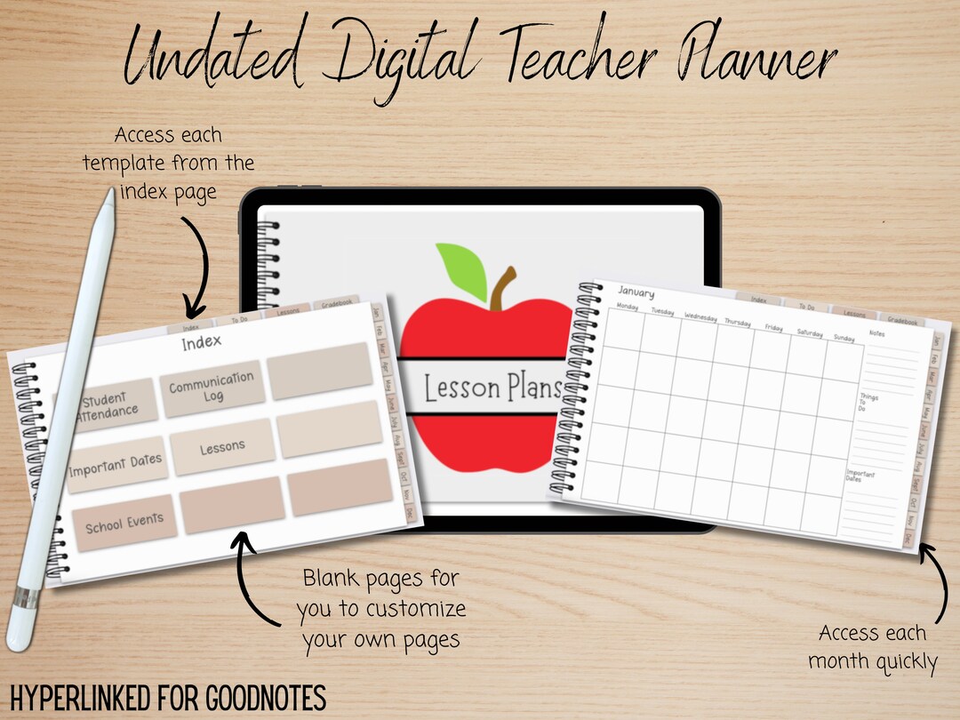 Undated Teacher Lesson Plans Plannergoodnotes - Etsy
