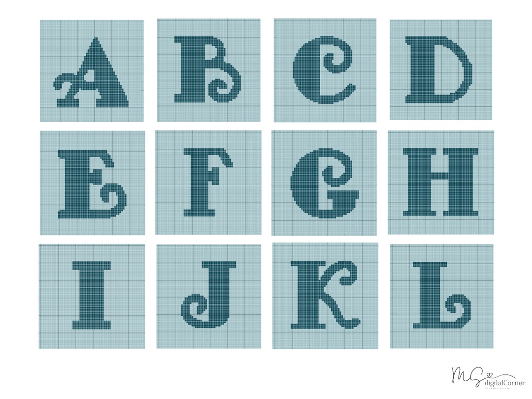 Crochet Letter Pattern,crochet Letter Chart,letter Graph,monogram ...