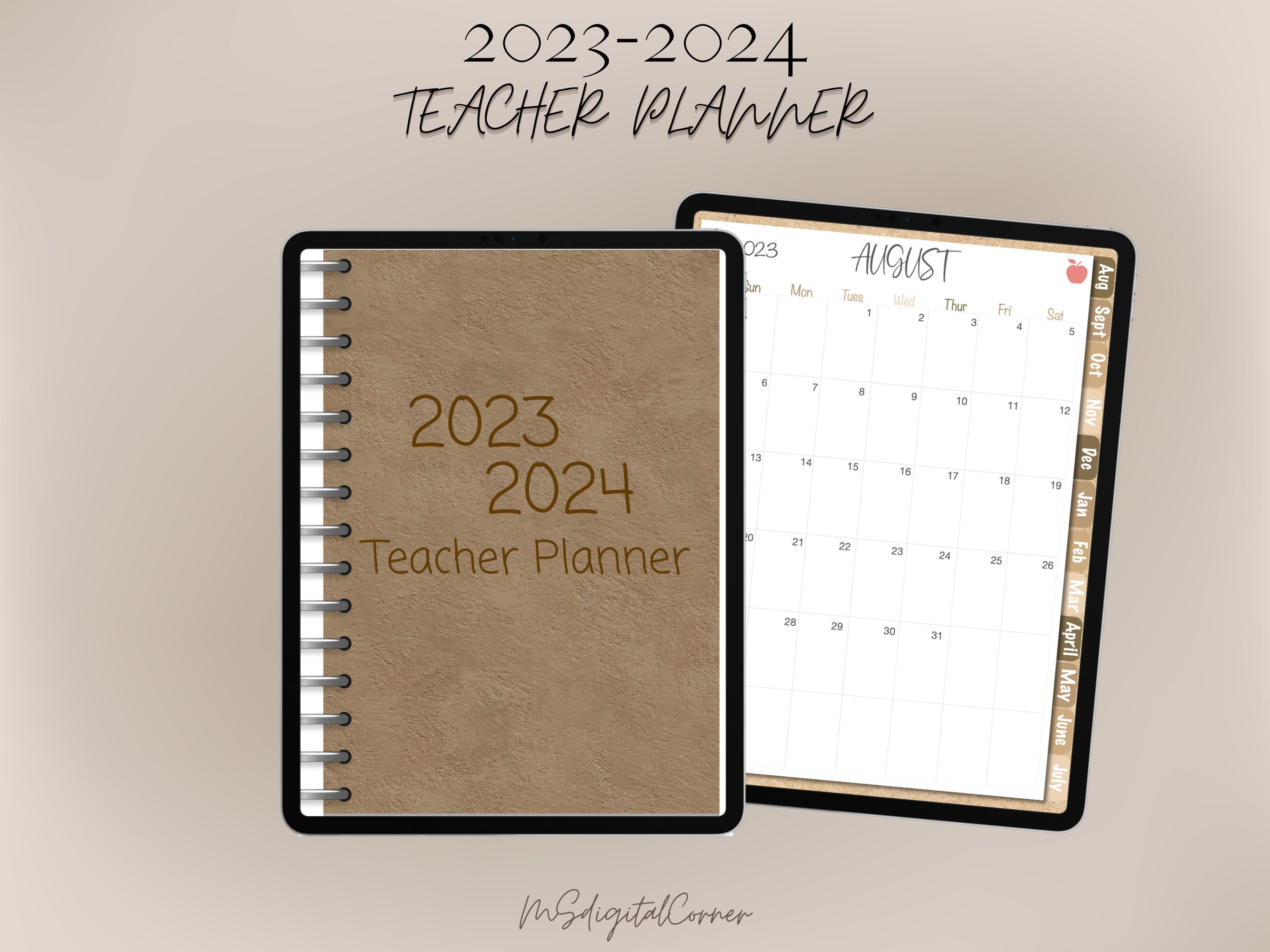 2023-2024 Dated Digital Teacher Planner,goodnotes Planner,hyperlinked ...