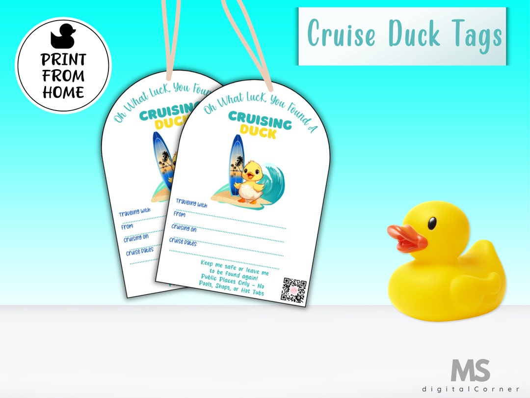 Cruising Ducks Tag Printable Digital Download Instant Cruise PDF Cruising Ducks Tag Printable Digital Download Instant Cruise PDF