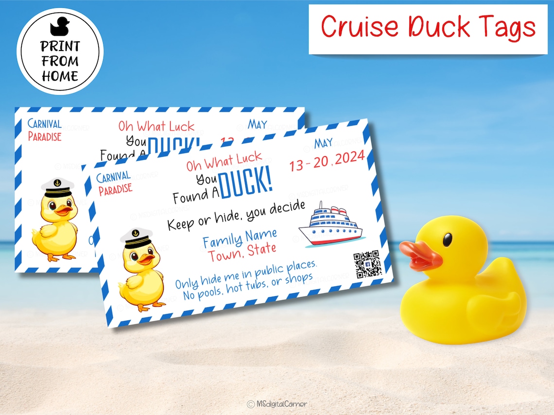 Cruise Duck Tags,custom Cruise Duck Tags,tags Personalized,cruise Ship ...