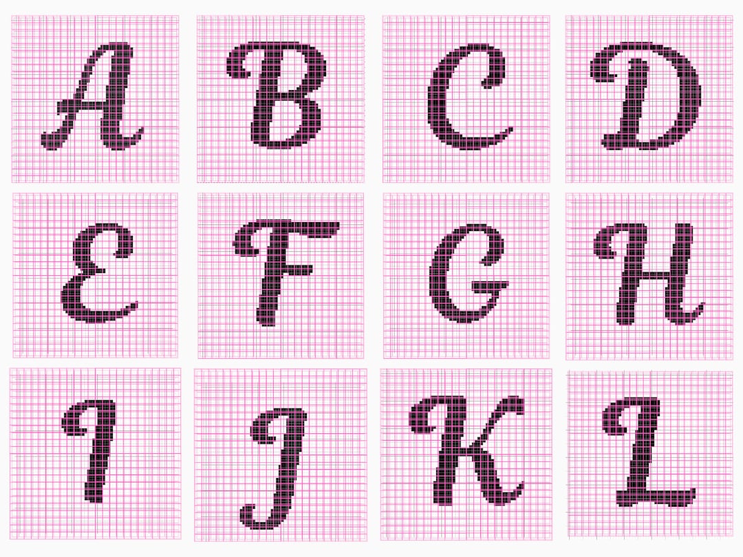 Crochet Letter Pattern,crochet Letter Chart,letter Graph,monogram ...