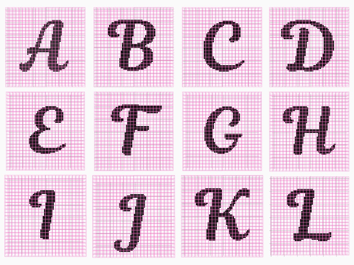 Crochet Letter Pattern,crochet Letter Chart,letter Graph,monogram ...