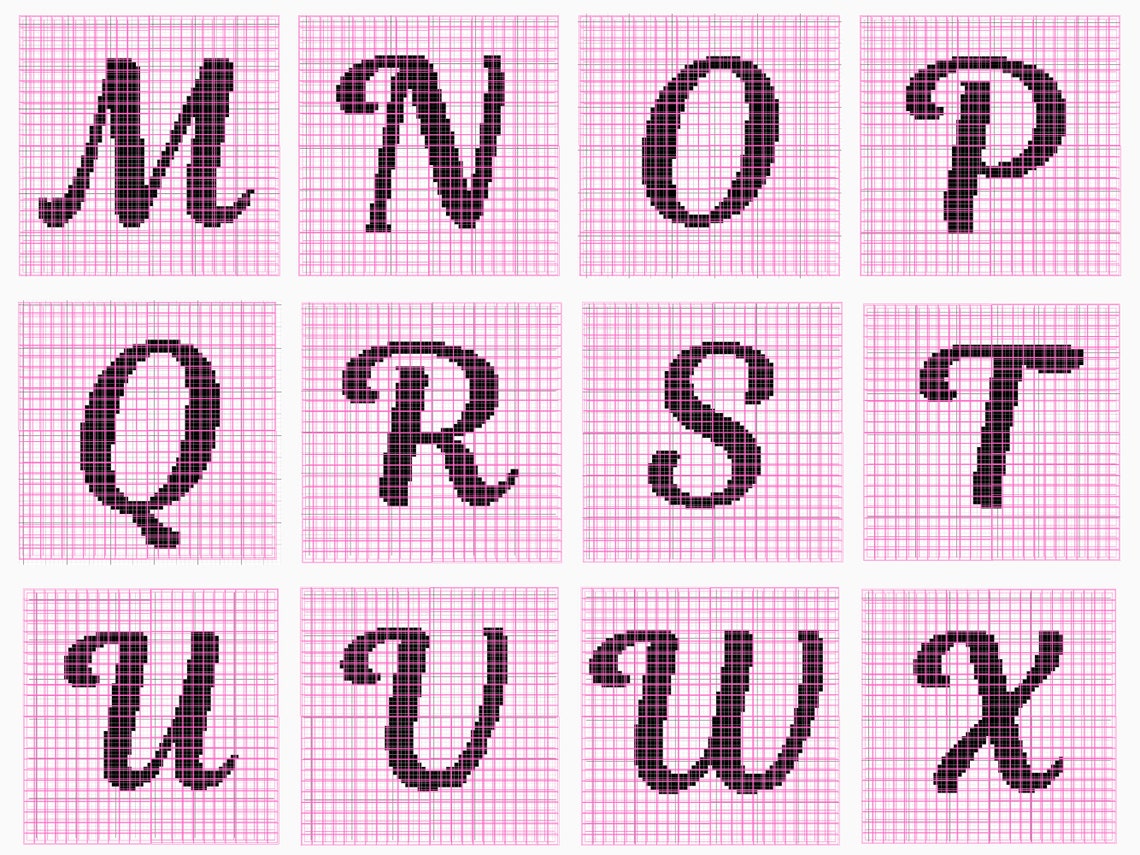 Crochet Letter Pattern,crochet Letter Chart,letter Graph,monogram ...