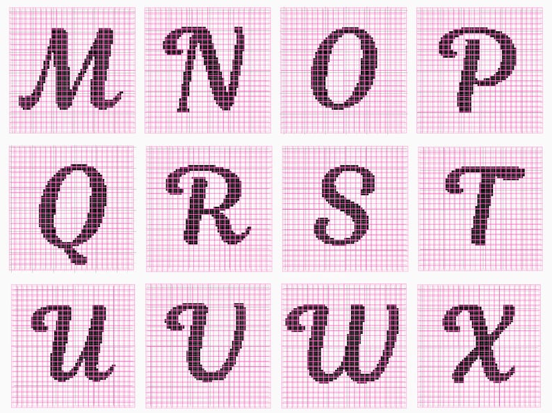 Crochet Letter Pattern,crochet Letter Chart,letter Graph,monogram ...