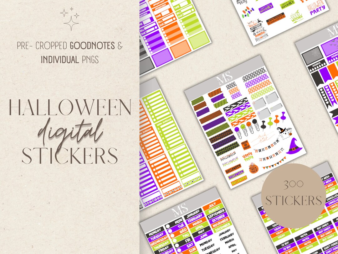 Halloween Digital Stickers | Planner Stickers | Goodnotes Stickers ...