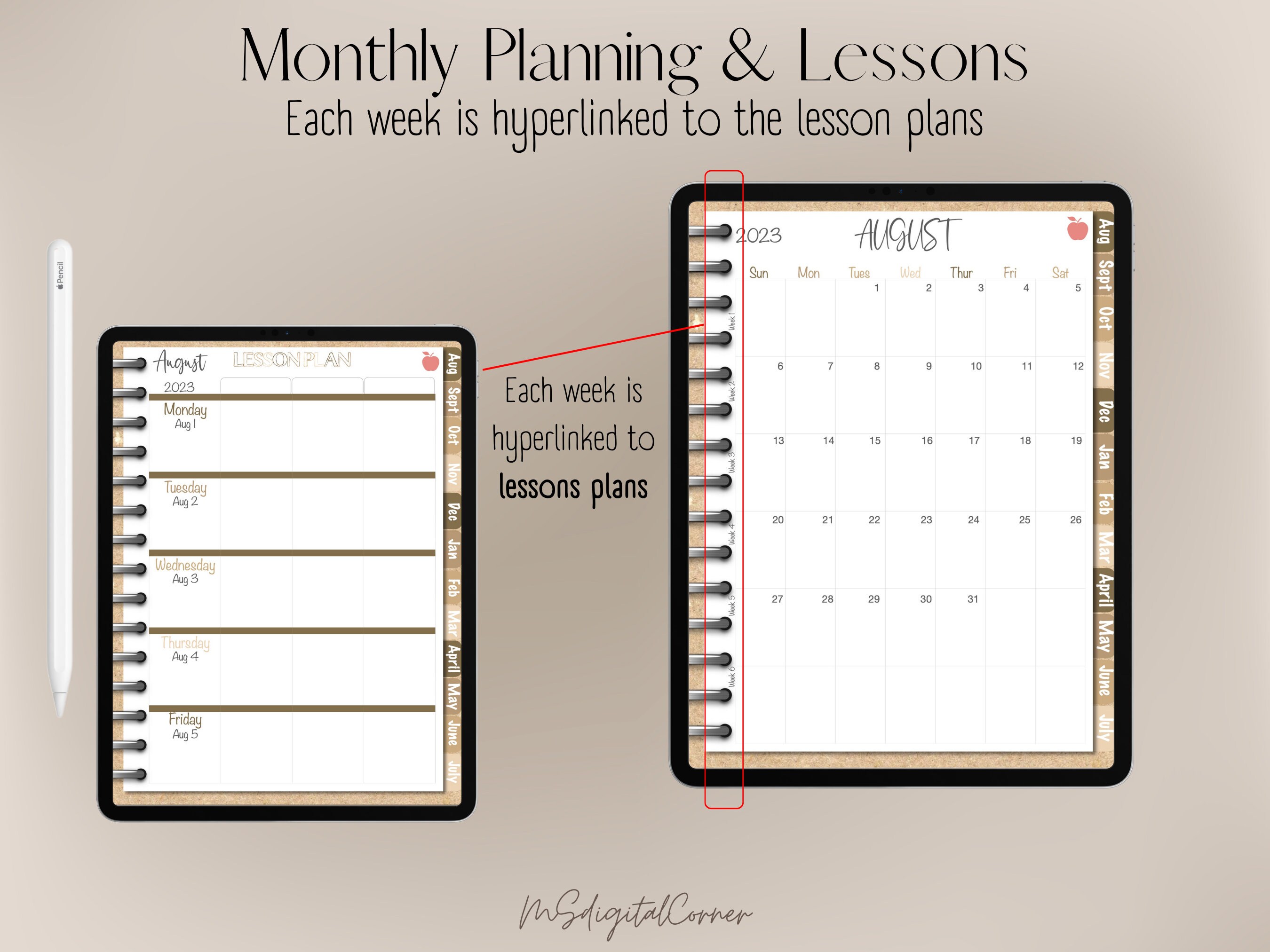 2023-2024 Dated Digital Teacher Planner,goodnotes Planner,hyperlinked ...