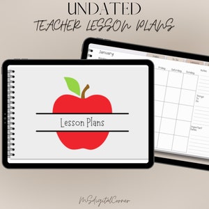 Undated Teacher Lesson Plans Planner,goodnotes Planner,hyperlinked ...
